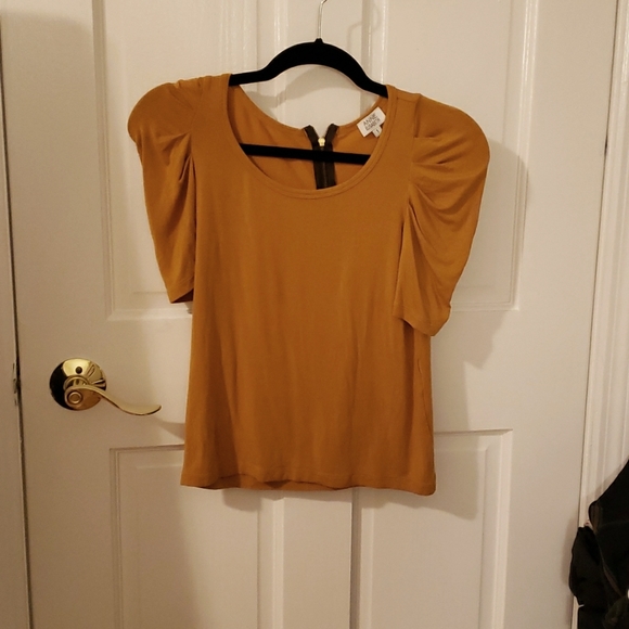 Anne Elisabeth Paris | Tops | Orange Squash Top With Puff Sleeves S ...